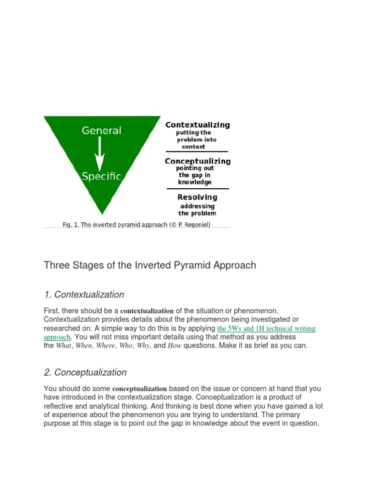 Three Stages of The Inverted Pyramid Approach | PDF | Hypothesis ...