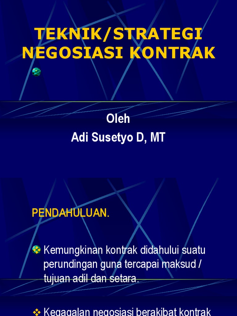 Teknik & Strategi Negosiasi Kontrak | PDF