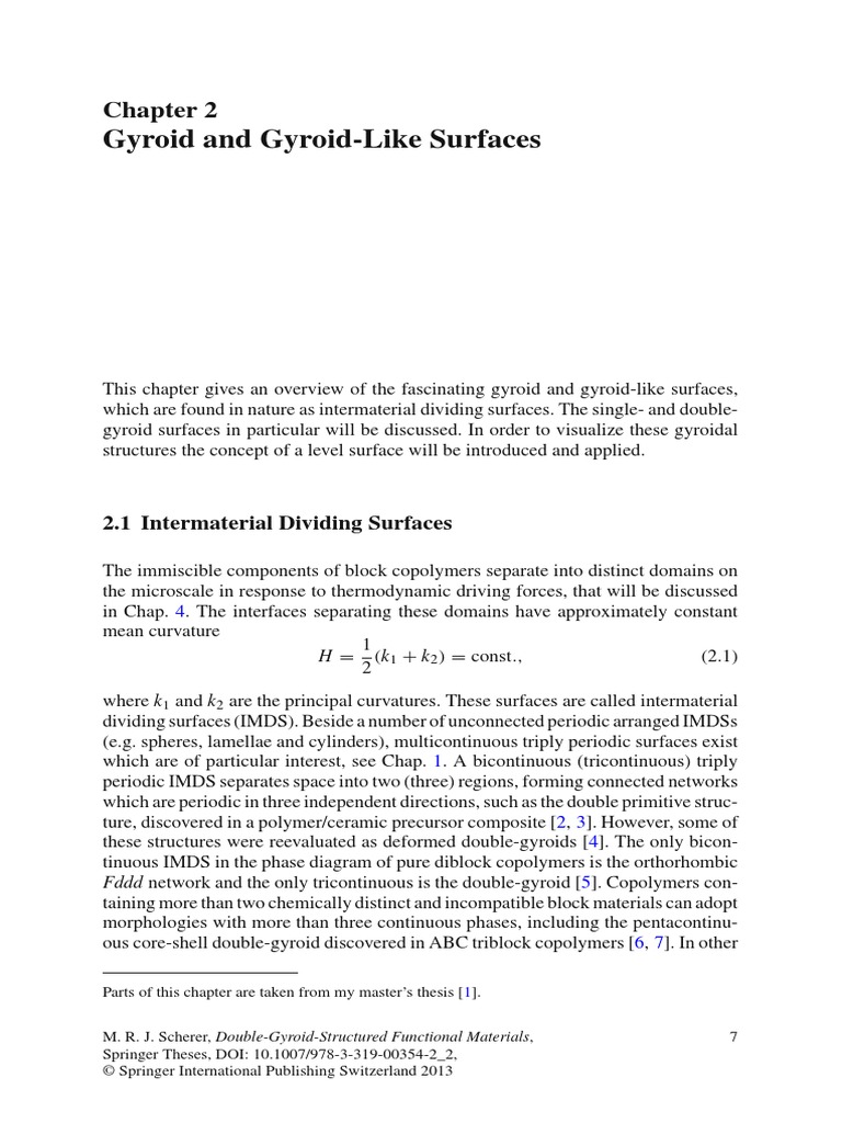 Gyroid and Gyroid-Like Surfaces 1 | PDF | Crystal Structure | Copolymer