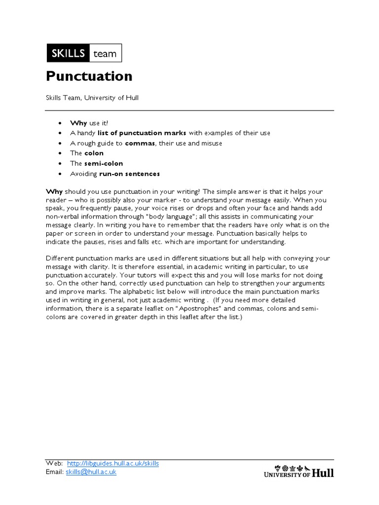 Punctuation Guide PDF | Download Free PDF | Comma | Punctuation