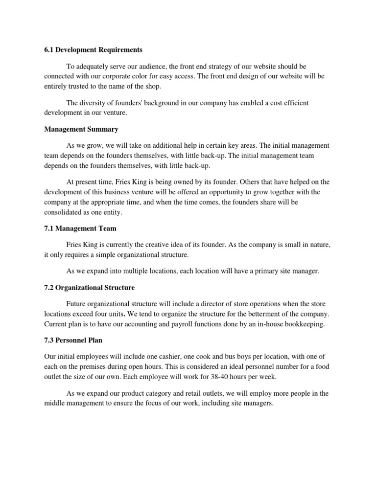 6.1 Development Requirements | PDF | Organizational Structure | Employment