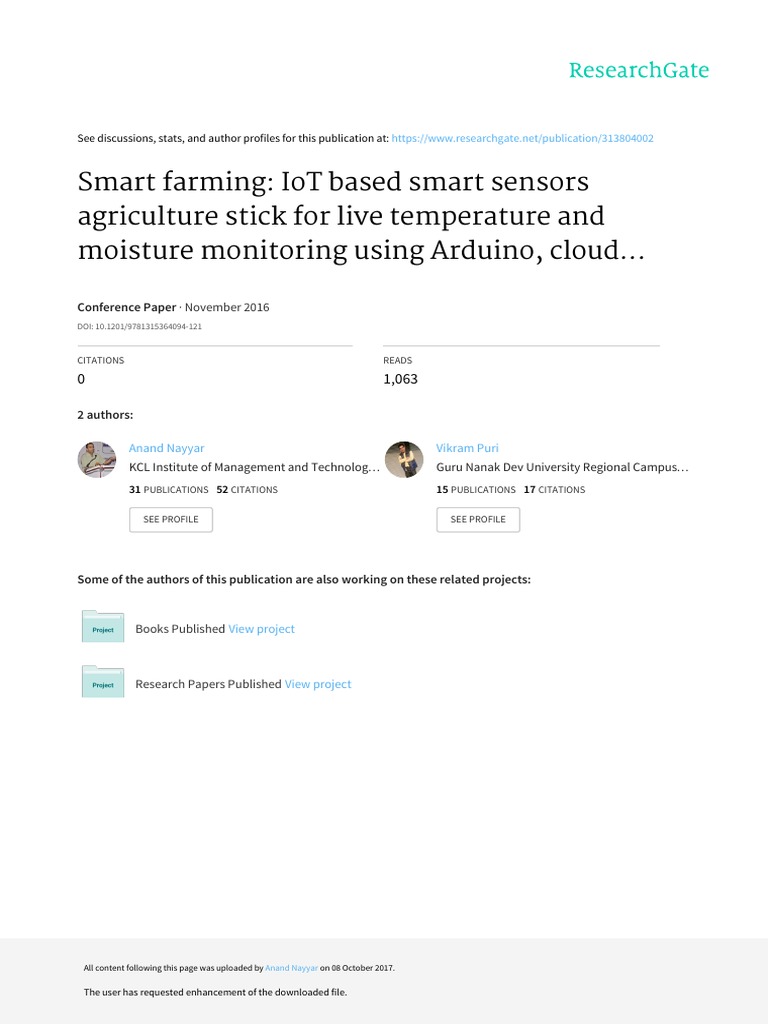Smart Farming | PDF | Internet Of Things | Big Data