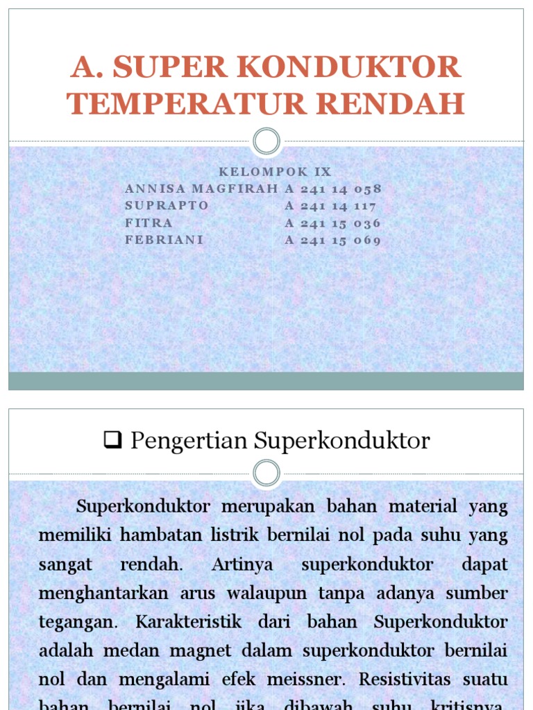 Superkonduktor Kelompok IX | PDF