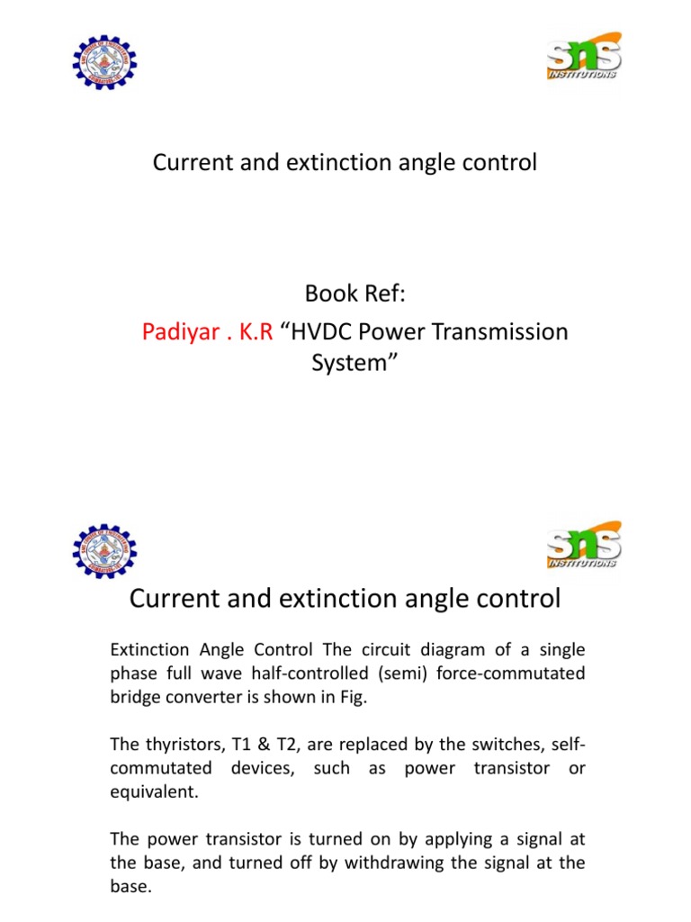 Current and Extinction Angle Control: Padiyar - K.R | PDF