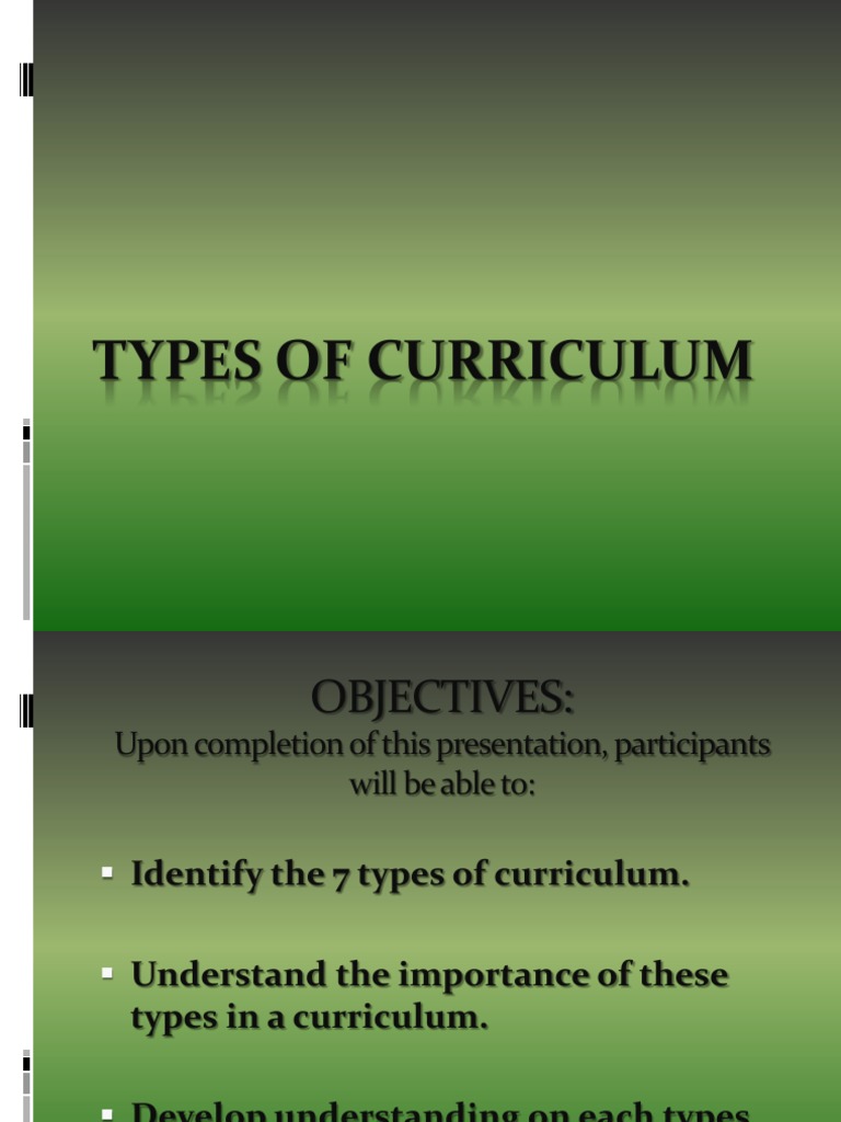 Types of Curriculum | PDF | Curriculum | Applied Psychology
