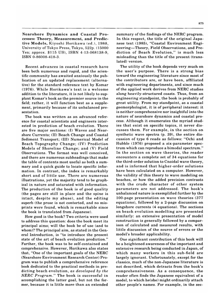 Nearshore Dynamics and Coastal Processes Theory, Measurement, and ...