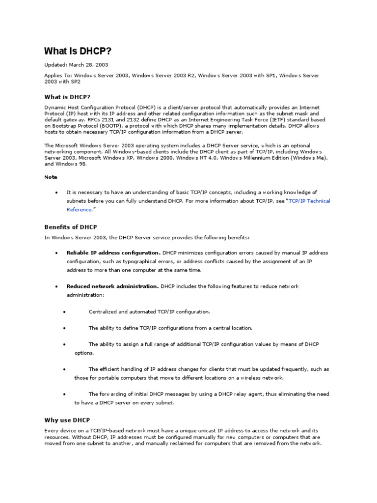What Is DHCP? | PDF | Ip Address | Domain Name System