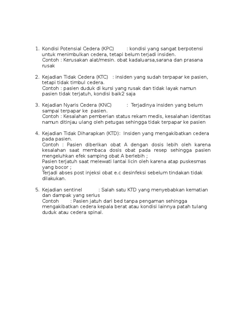 Kondisi Potensial Cedera | PDF