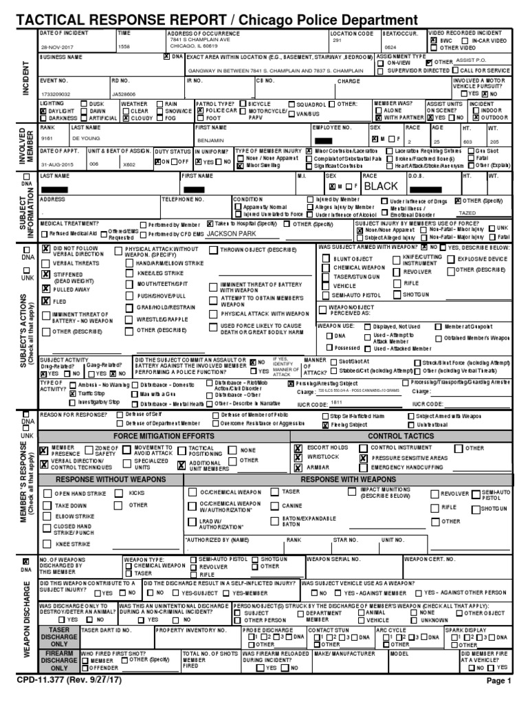 Tactical Response Report DeYoung | Download Free PDF | Taser | Chicago ...