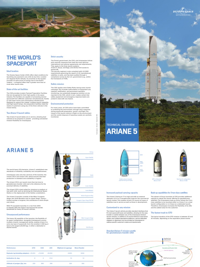 Ariane5 Brochure Nov2016 PDF | PDF | Launch Vehicle | Scientific ...