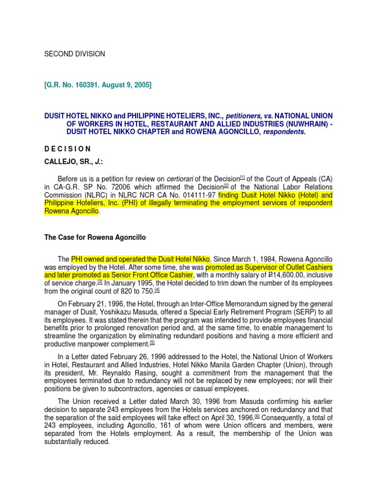 To Digest!!! | PDF | Employment | Judgment (Law)