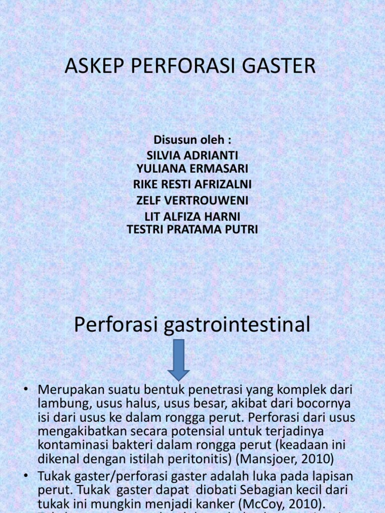 Askep Perforasi Gaster | PDF | Sains & Matematika