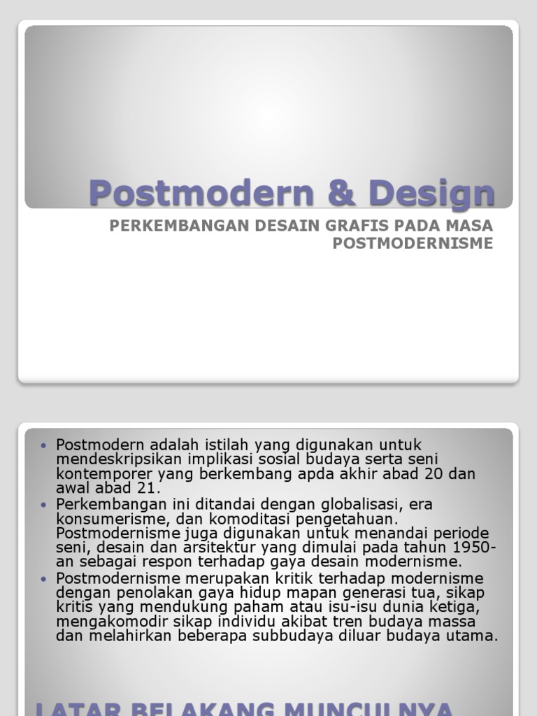 Postmodern & Design | PDF | Sejarah