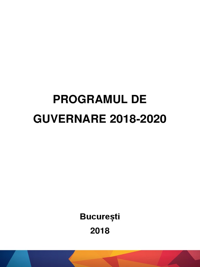 Programul de Guvernare 2018-2020 | PDF