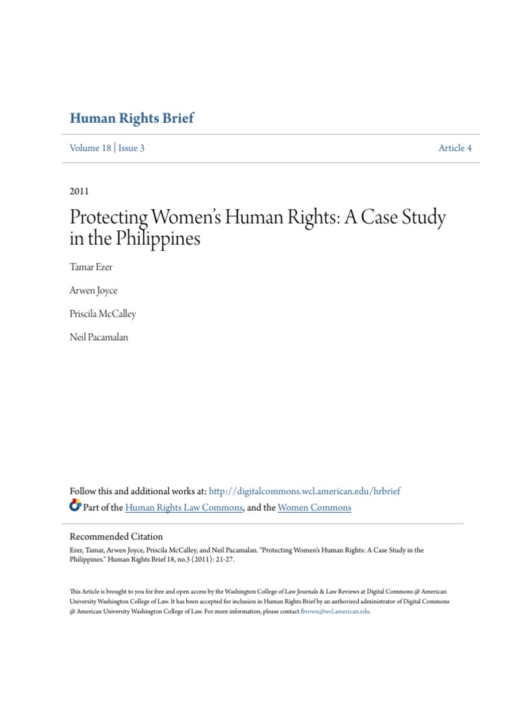 Protecting Women-S Human Rights - A Case Study in The Philippines | PDF ...