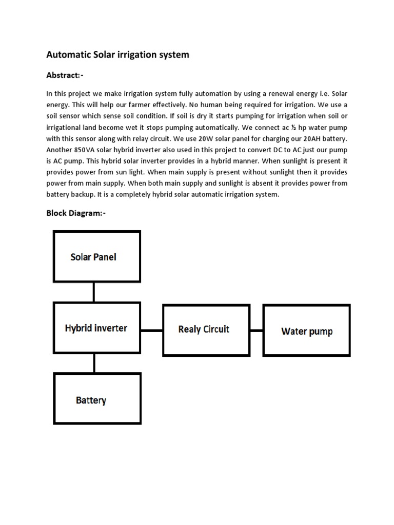 Automatic Solar Irrigation System | PDF | Band Gap | P–N Junction