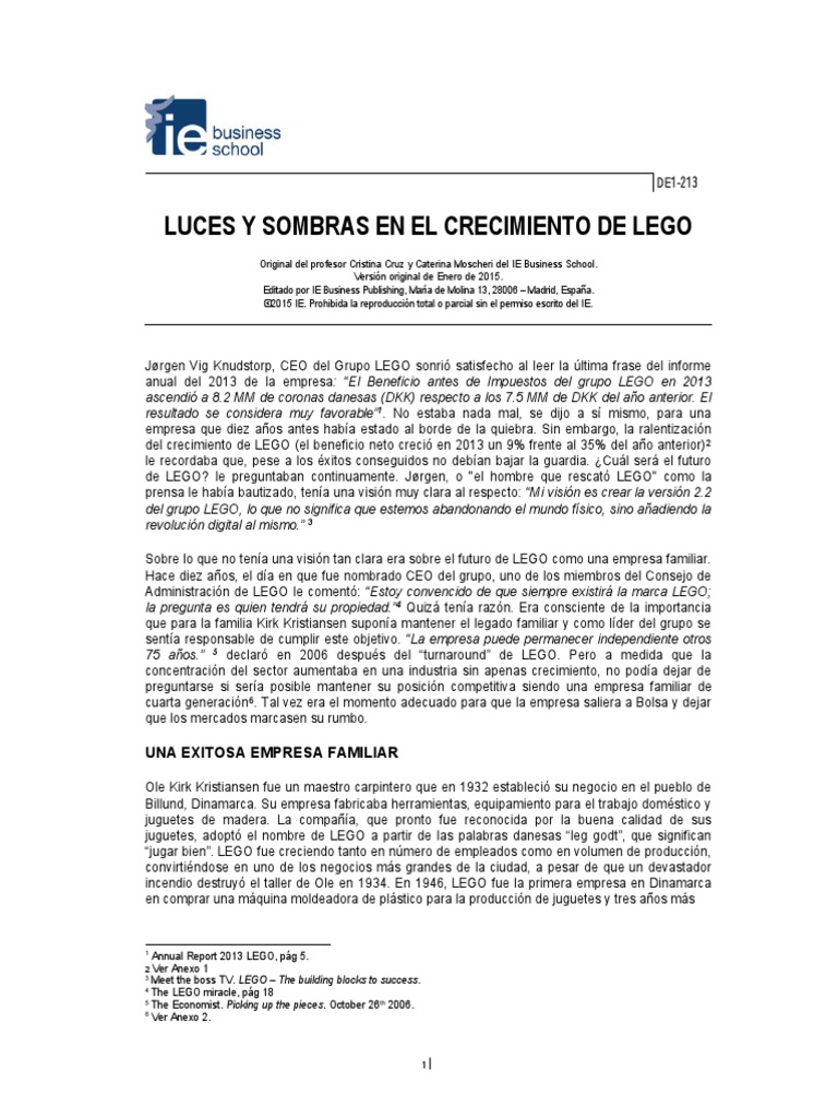 Caso Lego | PDF | Juguetes | Business