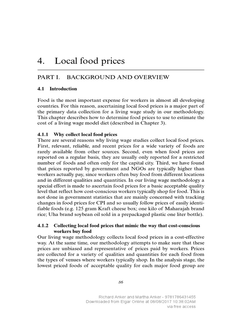 Living Wages Around The World) Local Food Prices | PDF | Vegetables ...