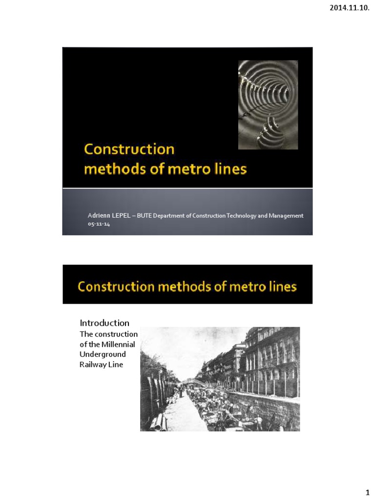 Construction Methods of Metro | Download Free PDF | Tunnel | Deep ...