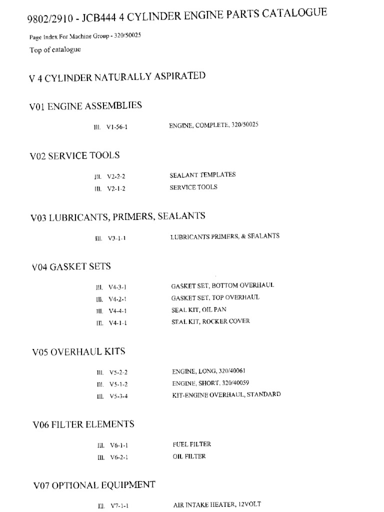JCB444 Engine Parts Catalog PDF | PDF