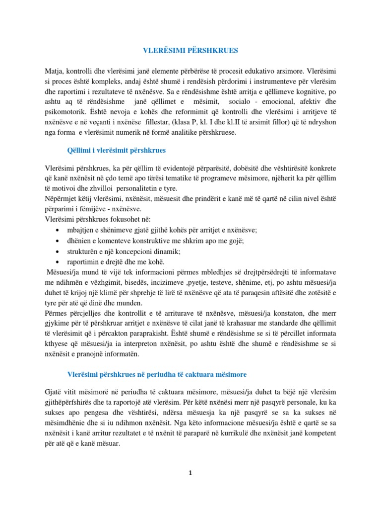 Vleresimi Pershkrues | PDF