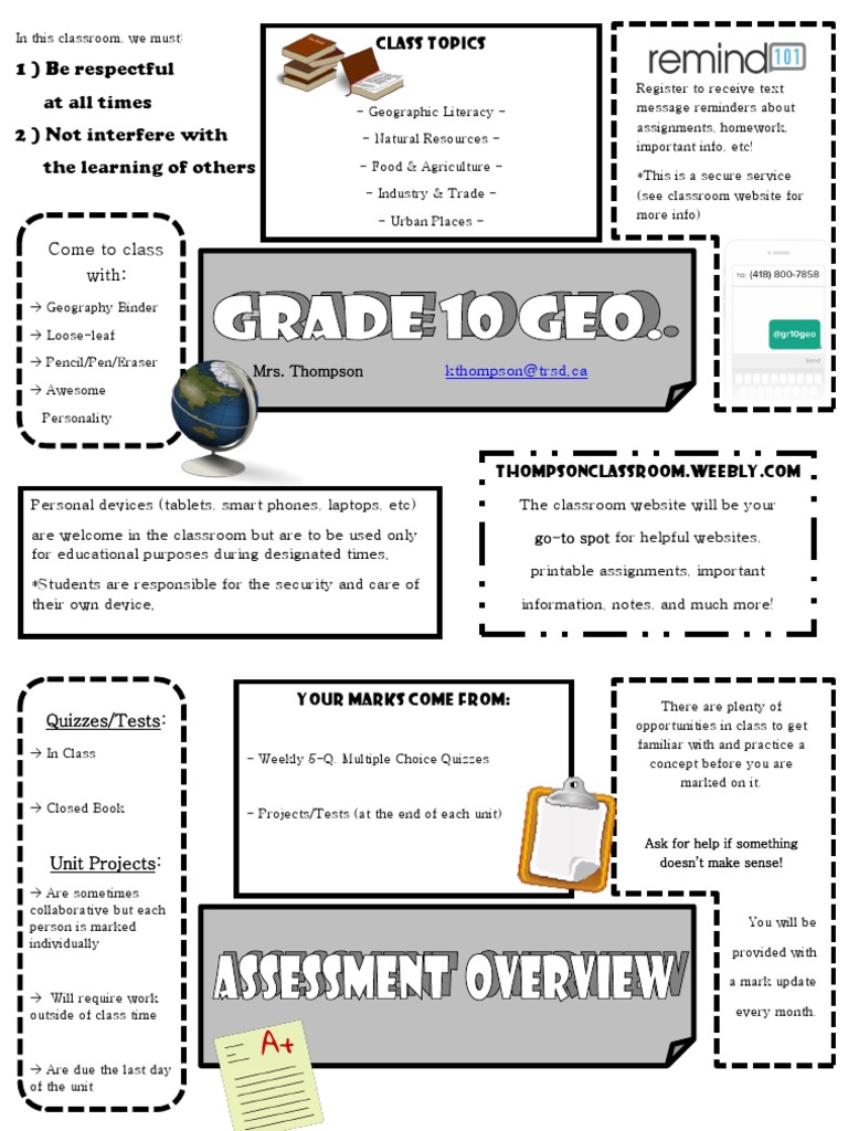 Grade 10 Geo Course Outline 18 | PDF | Homework | Quiz