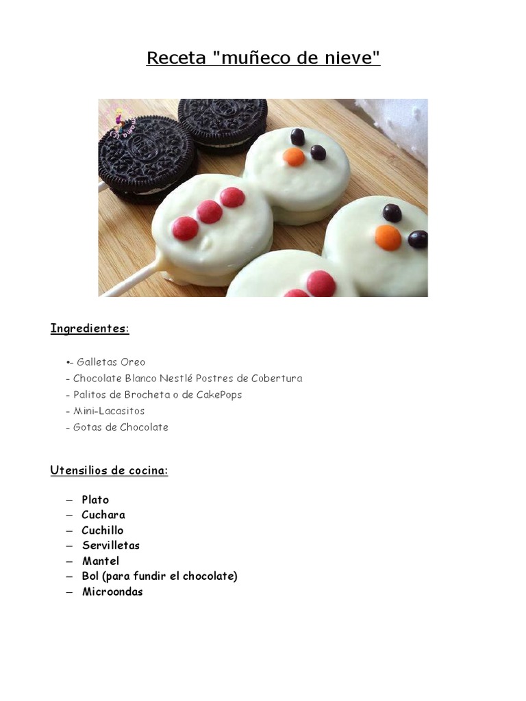 Receta Muñeco de Nieve Navidad | PDF