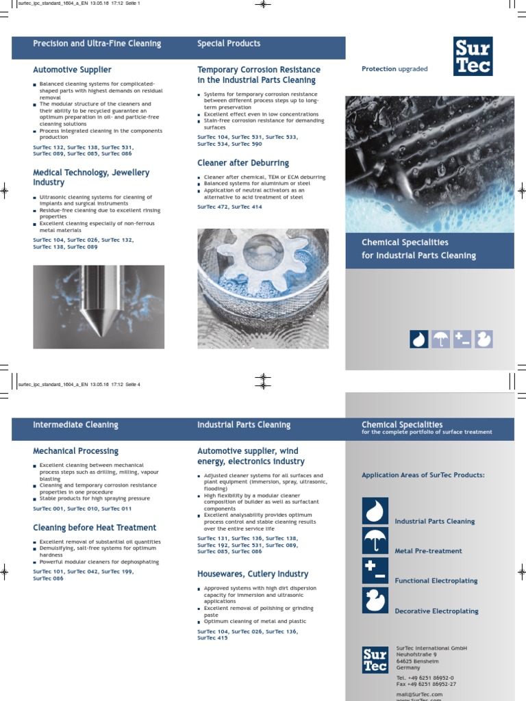 SurTec Industrial Parts Cleaning | PDF | Corrosion | Procedural Knowledge
