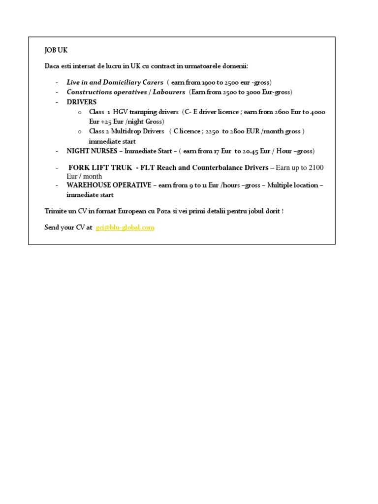 FORK LIFT TRUK - FLT Reach and Counterbalance Drivers - Earn Up To 2100 ...