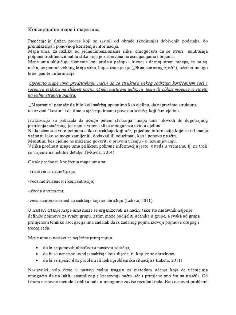 Konceptualne Mape I Mape Uma | PDF