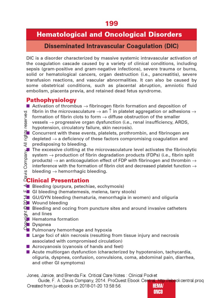 Critical Care Notes Clinical Pocket Guide - (Hematology Oncology) | PDF ...