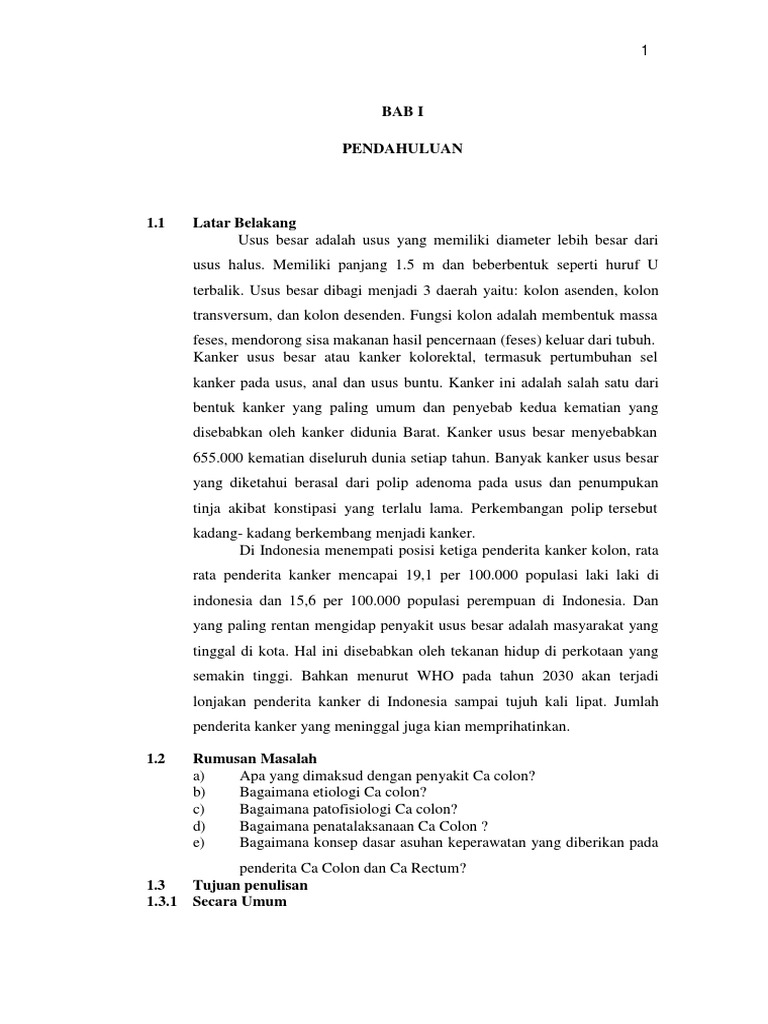 Makalah Dan Askep CA Colon | PDF