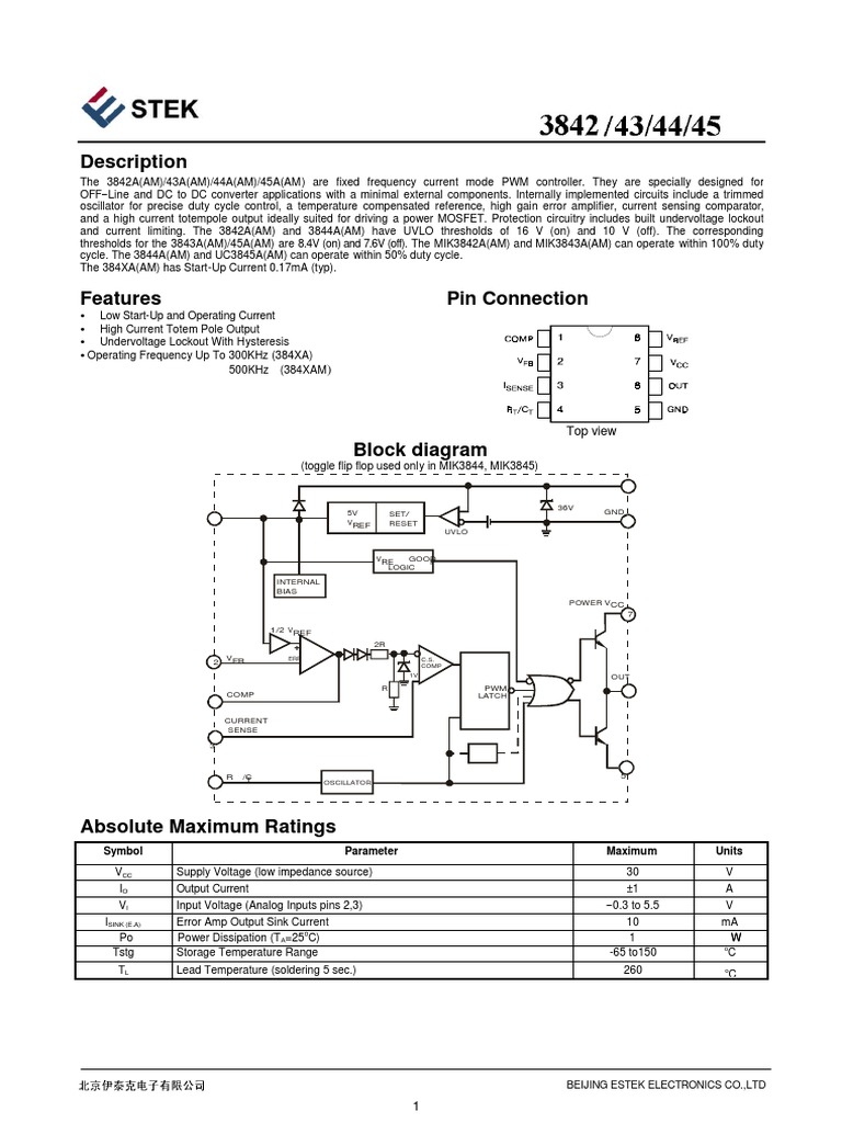 KA3842 | PDF | Amplifier | Electronic Circuits