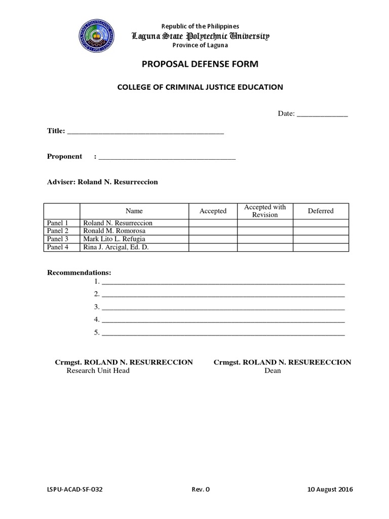 32 Lspu Acad Proposal Defense Form | PDF
