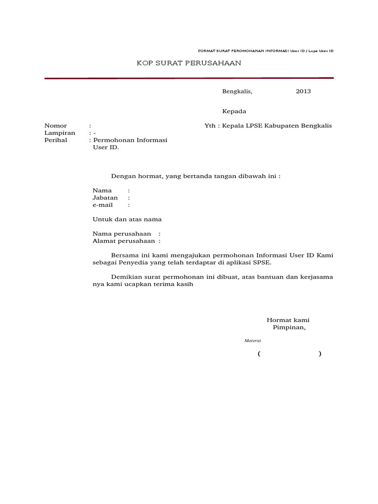 Format Surat PDF | PDF