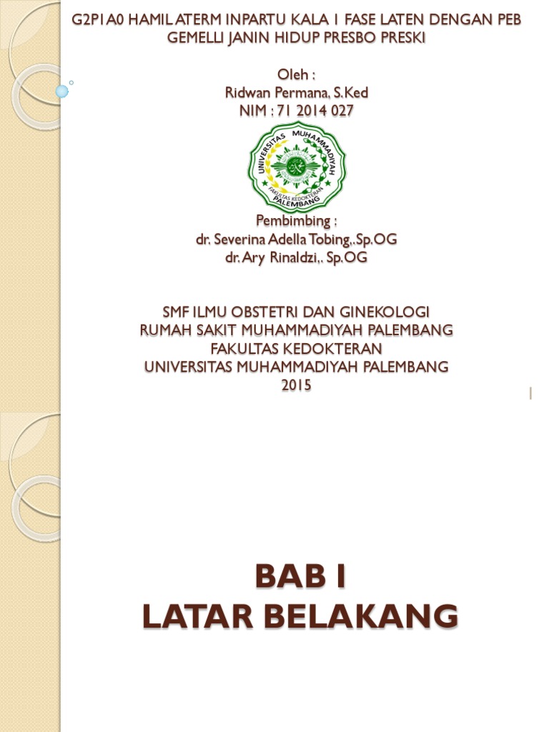 G2p1a0 Hamil Aterm Inpartu Kala 1 Fase Laten | PDF