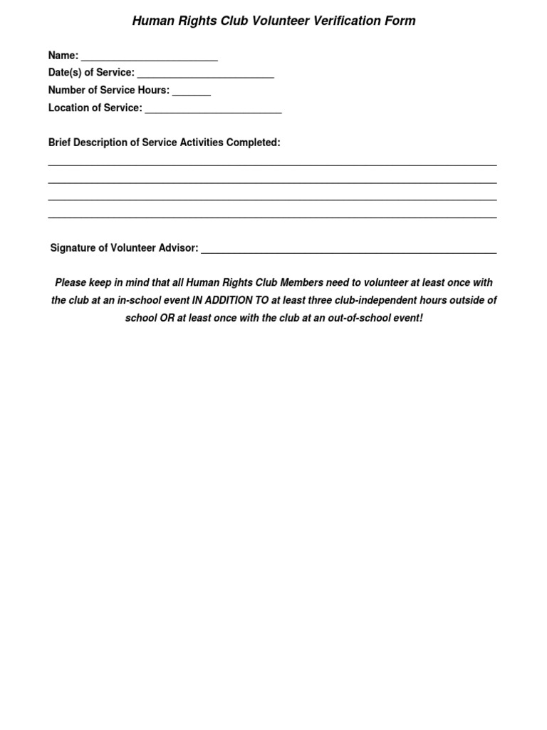 Volunteer Verification Form | PDF | Career & Growth
