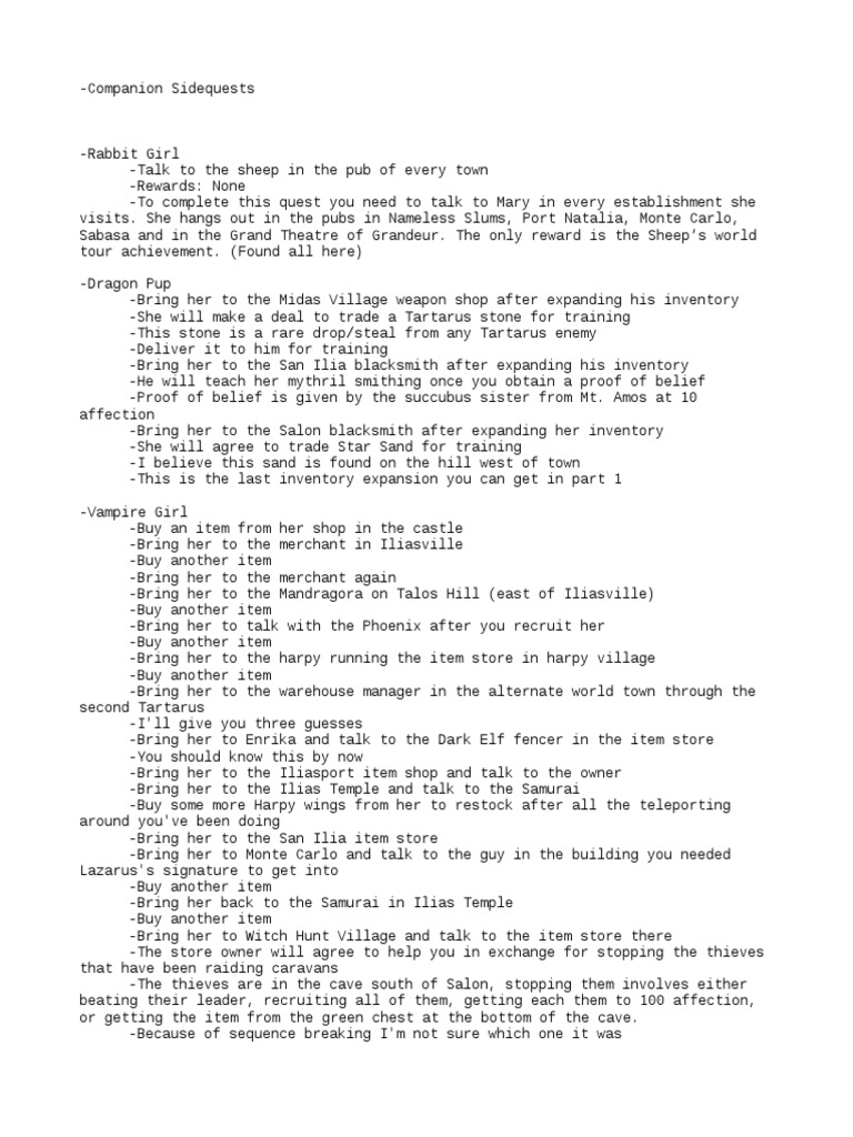 MGQ Paradox Companion Sidequests Guide | PDF | Role Playing Video Games ...
