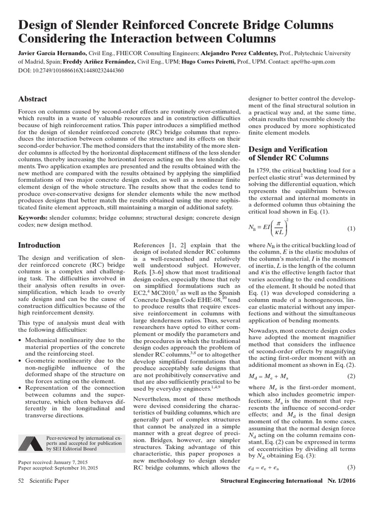 Bridge Column Design Simplified | PDF | Buckling | Column