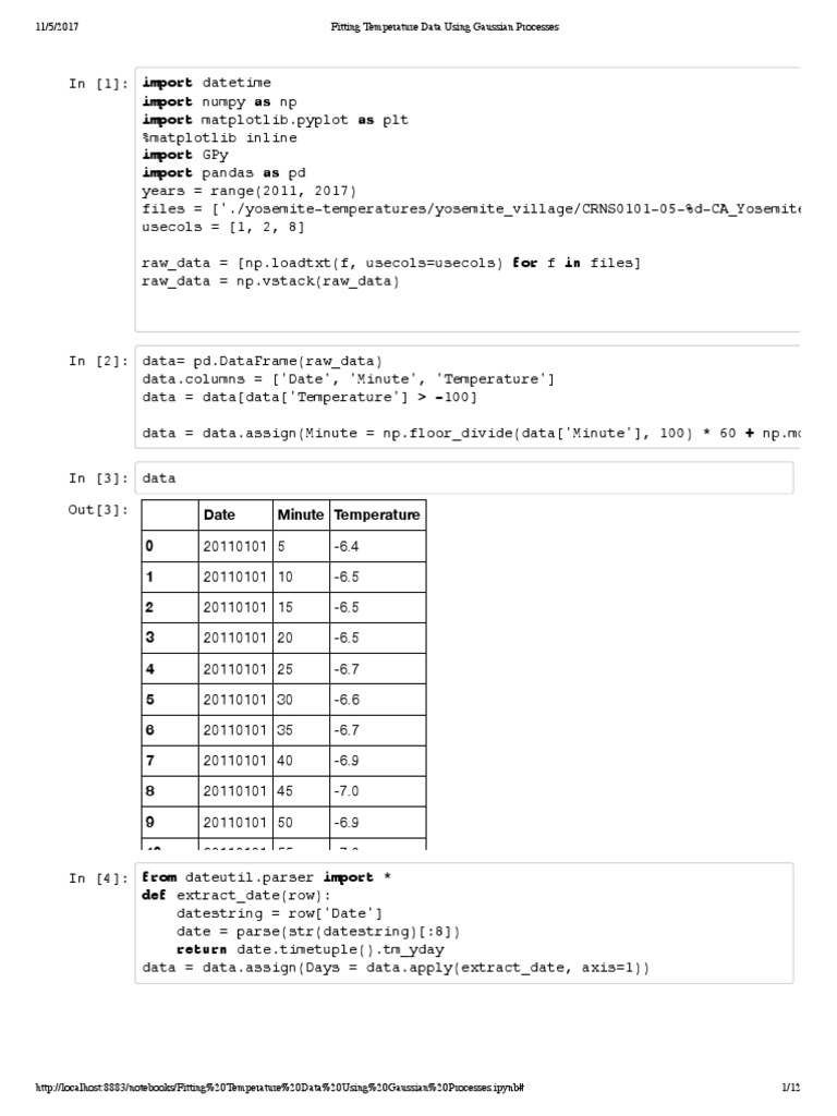 Fitting Temperature Data Using Gaussian Processes | PDF | Normal ...