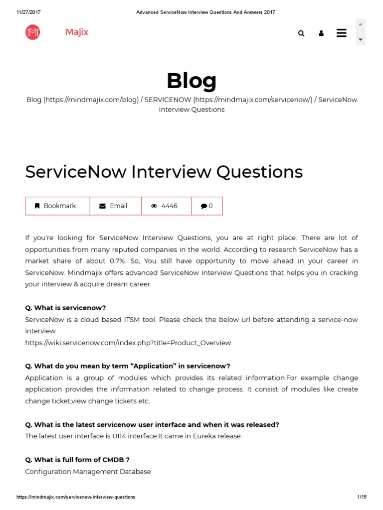Advanced ServiceNow Interview Questions and Answers 2017 | PDF | Databases | Information Technology