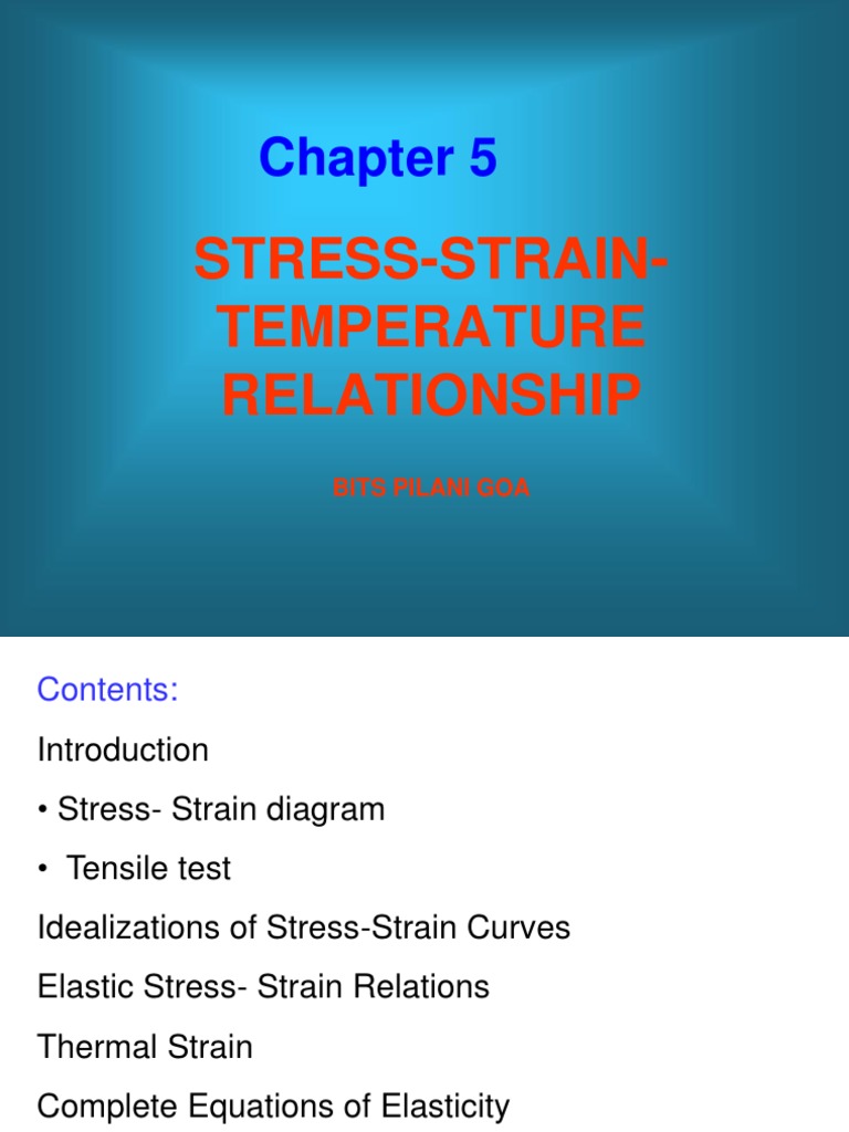 Stress-Strain and Temperature Relationship Chapter-5 | Download Free PDF | Deformation ...