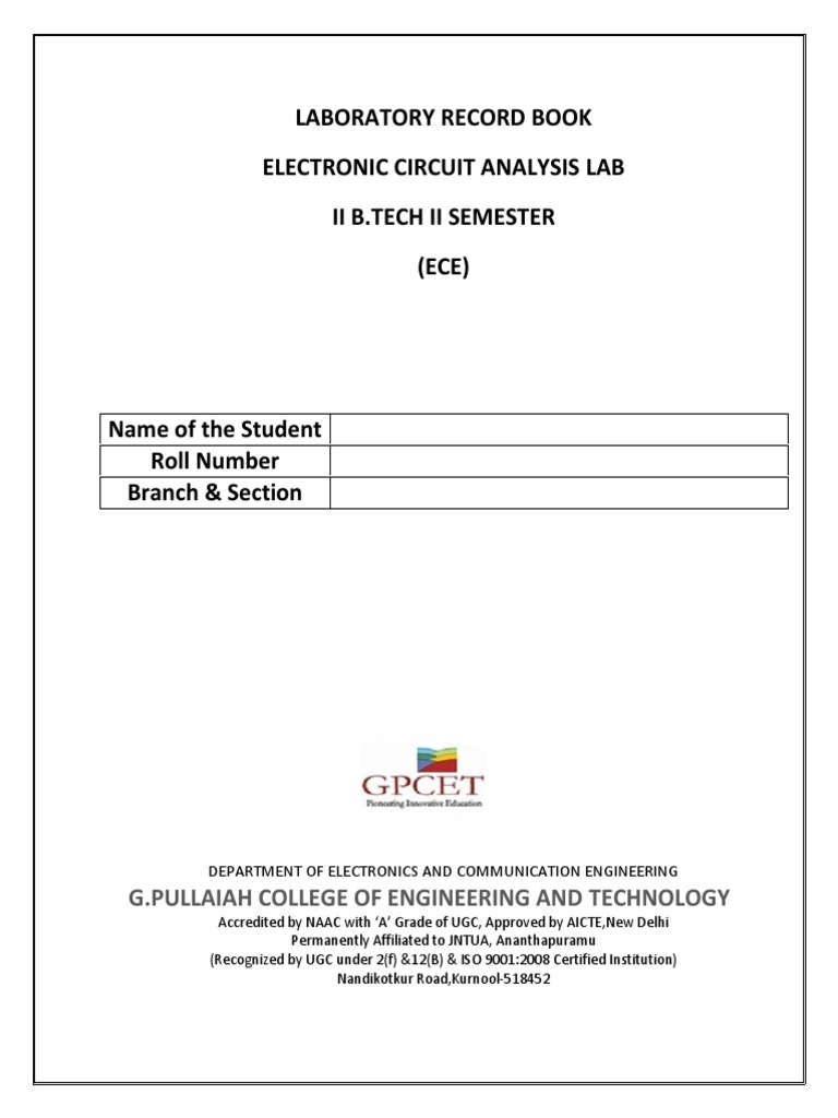 Eca Lab Manual | PDF | Electronic Oscillator | Amplifier Eca Lab Manual | PDF | Electronic Oscillator | Amplifier