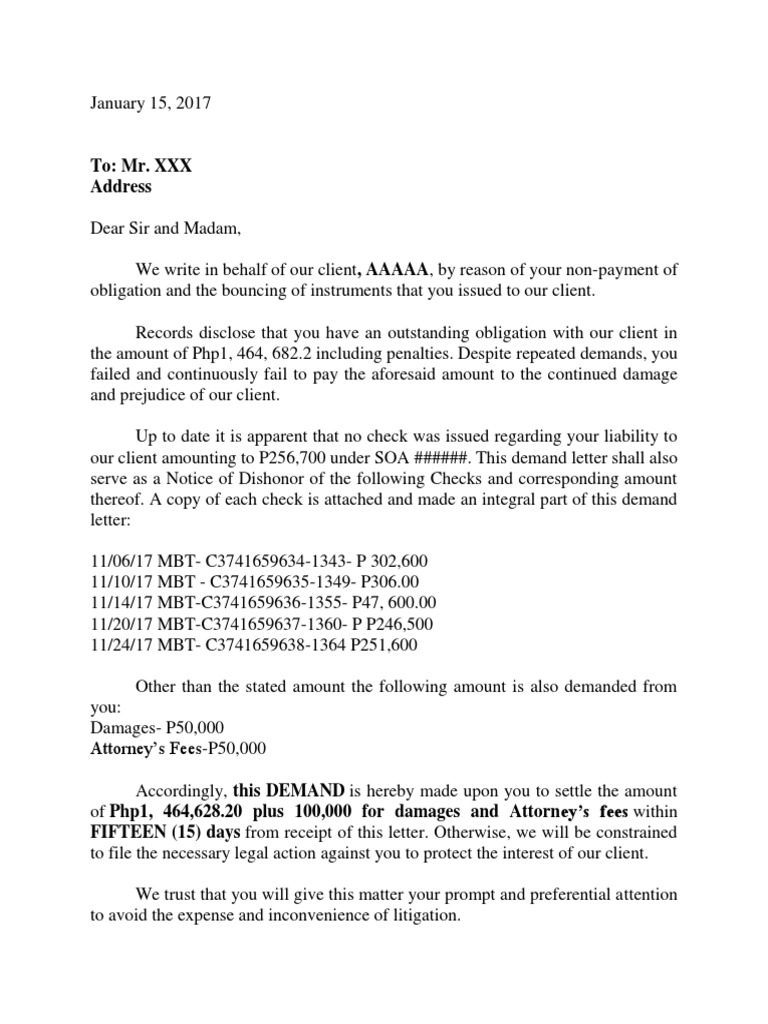 Sample Demand Letter | PDF