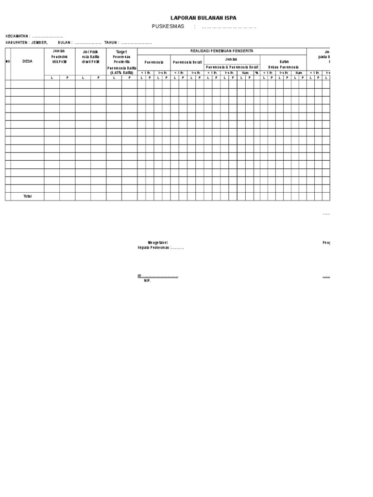 Form Lap Ispa Terbaru 2016 | PDF