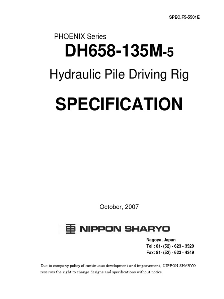 Spec dh658 135m 5 | PDF | Pump | Clutch