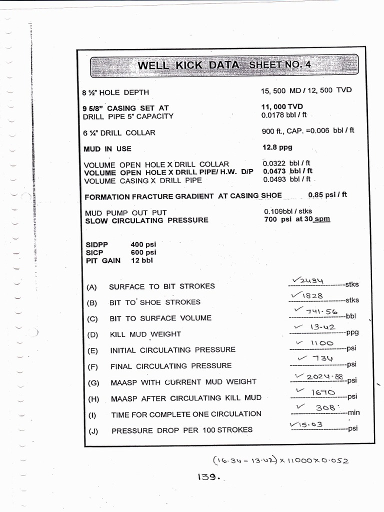 Drilling Parameters and Calculations for Setting Casing at 11,000 TVD | PDF