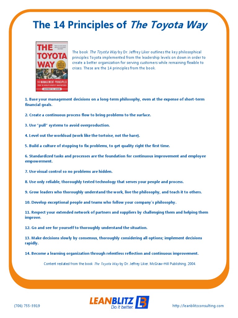 14 Principles of The Toyota Way | PDF