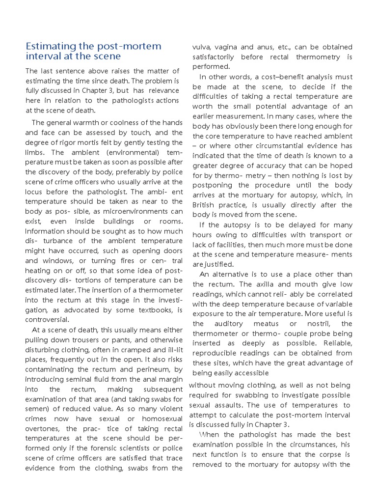 Estimating Post-Mortem Interval Techniques | PDF | Autopsy | Pathology