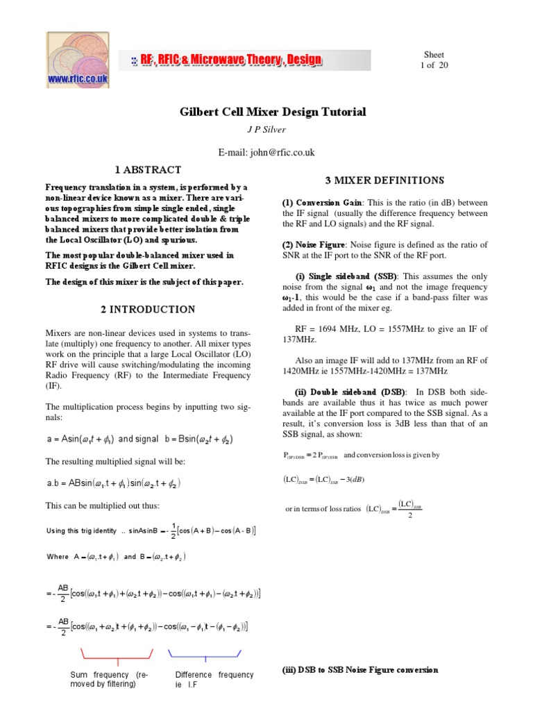 Gilbert Cell Mixer Design Overview | PDF | Field Effect Transistor ...